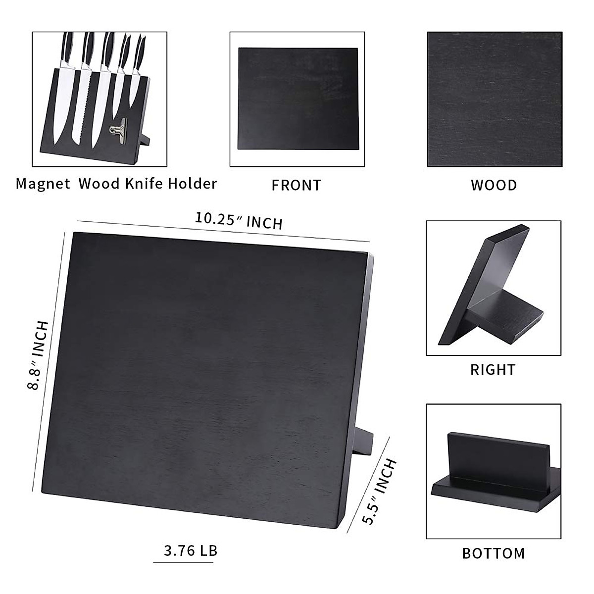 JOPROCH Oak Magnetic Kitchen Knife Holder,Magnetic Stand for Beautiful Kitchen Decor，Universal Knife Tool Display and Placement Rack with Strong Magnet