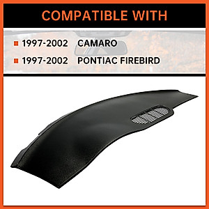 ECOTRIC Dash Cover Cap Compatible with 1997-2002 Camaro/Pontiac Firebird Dashboard Cover Bezel Overlay Black