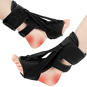 AZOJOY Plantar Fasciitis Night Splint: 2 Packs Upgrade 3 Adjustable Straps Plantar Fasciitis Relief Night Splint for Women & Men, Relief Brace Achilles Tendonitis and Foot Drop Heel Arch Pain