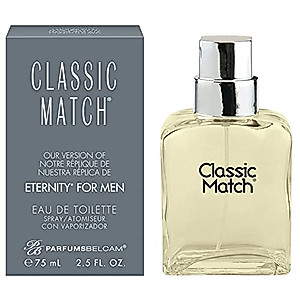 PB ParfumsBelcam Classic Match CM Eau De Toilette Spray, Our Version of Eternity for men, 2.5 Fl Oz