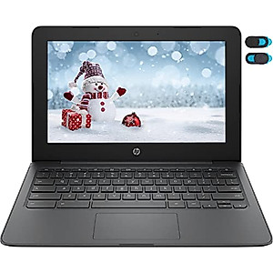 HP 2022 Chromebook 11.6 Inch Laptop, Intel Celeron N3350 up to 2.4 GHz, 4GB RAM, 32GB eMMC, WiFi, Webcam, USB Type C, Chrome OS + YSC Accessory (Zoom or Google Classroom Compatible)