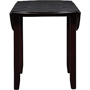 New Classic Furniture Gia Drop Leaf Dining Table with Two Chairs, 42", Ebony,EC-SOVKYDYFFO