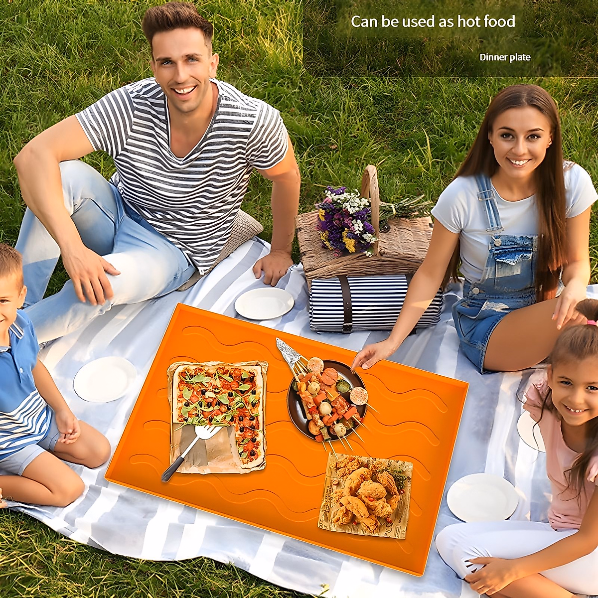 28'' Griddle Silicone Protective Mat Cover for Blackstone 28 Inch Gas Griddle, Heavy Duty Food-grade Silicone Griddle Mats Cover Grill Protective Covers Keep Flat Top Clean Critter-Rust Free -Orange