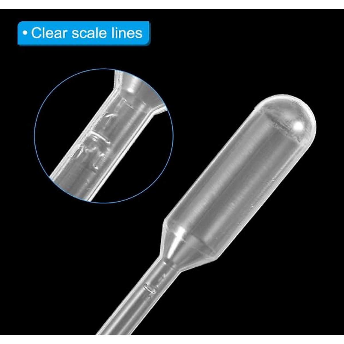 Disposable graduated plastic pipettes for scientific experiments, essential oils, cosmetic tools, DIY art (200pc)