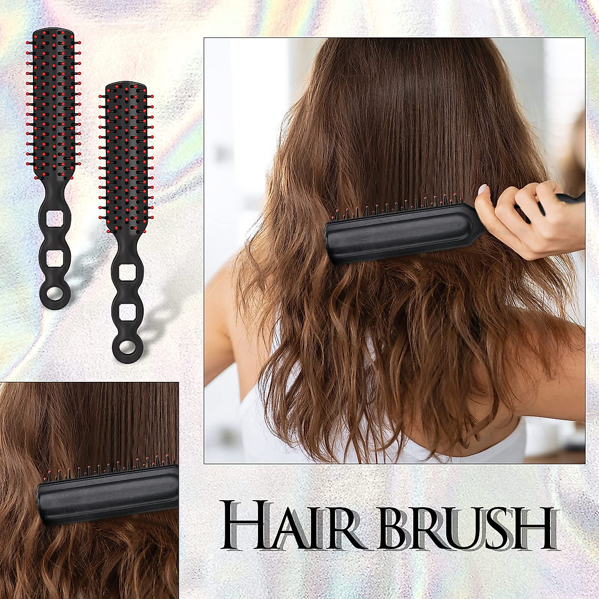 Lauwell 36 Pcs Hair Brushes in Bulk for Homeless, Disposable Hair Brushes Nylon Bristles Detangling Brush for Curly Wet and Dry Hair for Shelter, Hotel(Black)