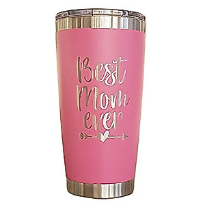 Best Mom Coffee Tumbler for Women, Insulated Stainless Steel Travel Mug for Women, Pink Travel Mug
