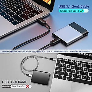 Besgoods USB C to USB C Cable, (1.5Ft) Short 100W USBC 3.1 Gen2 Power Delivery Compatible with SSD Hard Drive,MacBook,iPad Pro,PD Docking Station,4K Monitor,Pixel,Galaxy, Type C Devices,2-Pack(Black)