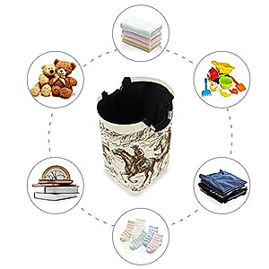 WELLDAY Laundry Hamper with Handle Western Desert Cowboy Laundry Baskets Foldable Dirty Clothes Basket Large Storage Laundry Organizer