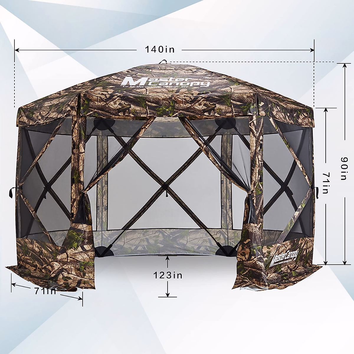 MASTERCANOPY 12x12 Portable Screen House Room Pop up Gazebo Outdoor Camping Tent with Carry Bag (12x12,Camouflage)