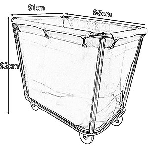 POCHY Multipurpose Laundry Sorter Cart Laundry Sorter Laundry Basket Heavy Duty Rolling Laundry Hamper Sorter Cart Commercial with Removable Bag and Silent Rubber Wheels Stainless Steel Frame Laundry