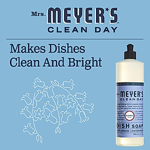 MRS. MEYER'S CLEAN DAY Liquid Dish Soap, Biodegradable Formula, Bluebell, 16 fl. oz - Pack of 3