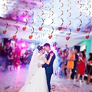 Denkerm Heart Confetti, Heart Shape Hanging Heart Swirls, Reusable Romantic for Decorations Party Supplies Home Party Wedding