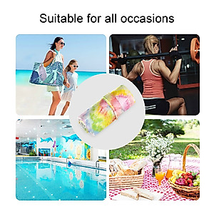 xigua 2 Pack Wet Dry Bags for Cloth Diaper Waterproof Swimsuits Bag with Handle Wristlet for Travel Beach Pouch, Rainbow Tie Dye