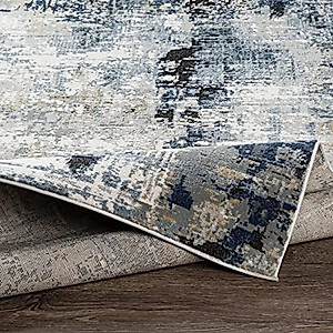 Mark&Day Area Rugs, 8x10 Vuren Modern Denim Area Rug, Blue/Grey Carpet for Living Room, Bedroom or Kitchen (7'10" x 10')
