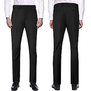 Mens 3 Piece Suit Set,Slim Fit Suits for Men,Solid Jacket,Vest,Pants Tuxedo Black M