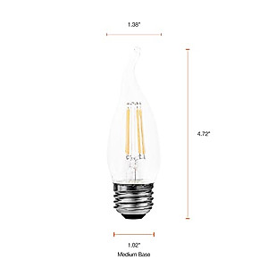 LEDVANCE Sylvania Reduced Eye Strain B10 LED Light Bulb, 40W = 4W, 13 Year, Medium Base, Dimmable, Clear, 2700K, Soft White - 12 Pack (41227)
