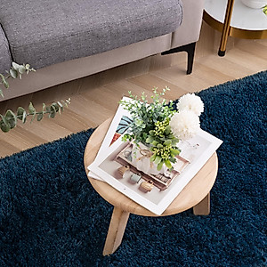 Maxsoft Soft Shaggy Runner Rug for Bedroom, 2x6 Feet Indoor Modern Fluffy Area Rugs Fuzzy Carpet for Hallway Bedside, Upgrade Non-Slip Shag Plush Rug for Dorm Living Room, Navy Blue