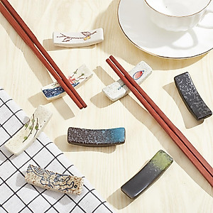 beinkmake 8Pcs Japanese Chopstick Rest Ceramic Chopstick Holder for Dinner Spoons Forks Paint Brushes Table Decoration