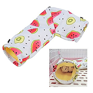 Hamster Tunnel Bed,Funny Hamster Corner Hideaway Tunnel Fruit Pattern Small Pet Tunnel Toy for Ferret Rat Chinchillas Hammock Sleeper Cage Accessories
