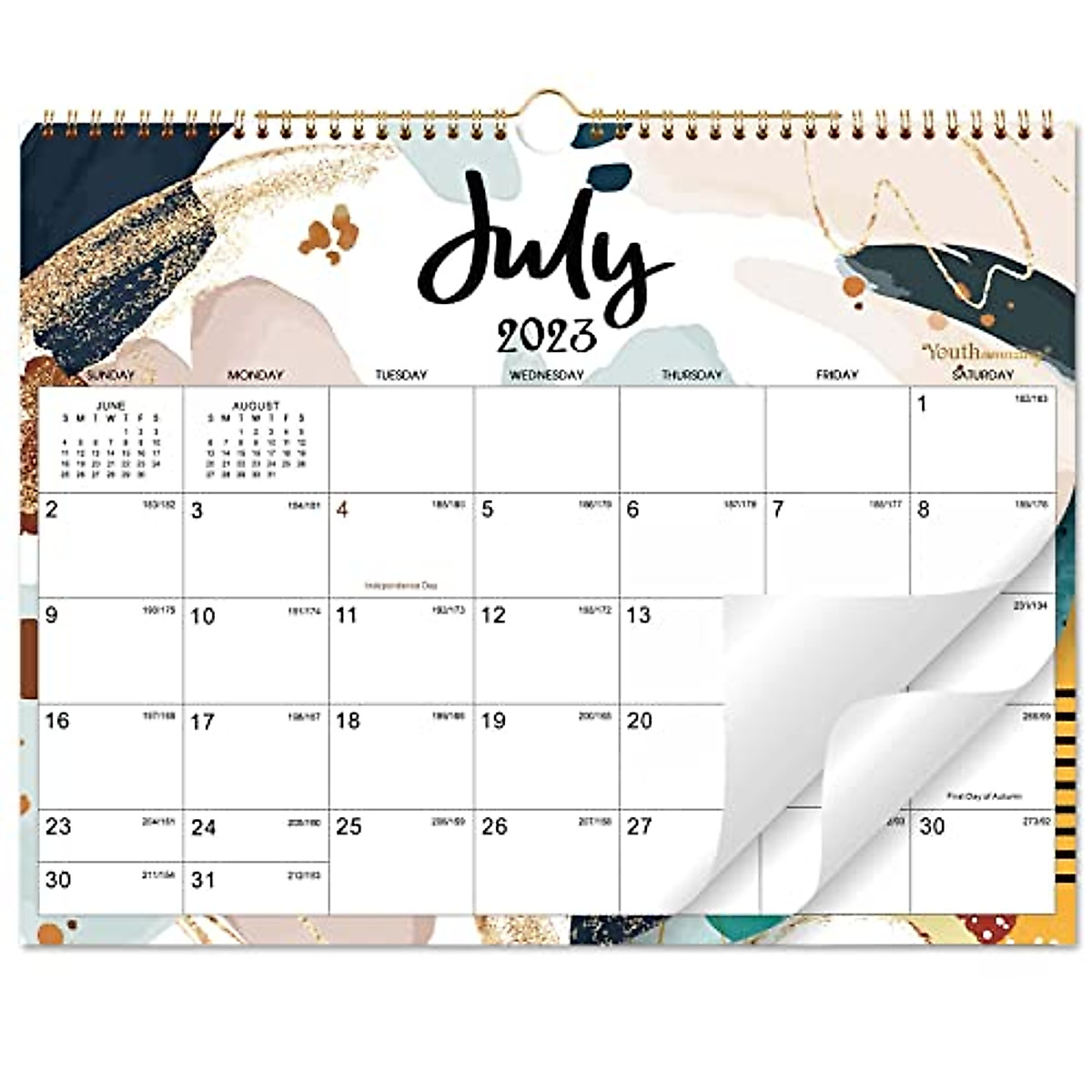 2023-2024 Wall Calendar - 18 Months Calendar from Jul. 2023 - Dec. 2024, 14.8" x 11.6", Twin-Wire Binding, Blank Block with Julian Dates, Perfect for Organizing at Home, School & Office