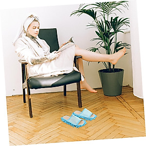 HEALLILY 1 Pair Slippers Floor Cleaner Mop Shoe Covers for Indoors Floor Mops Slipper Boots for Women Mop Socks for Floor Cleaning Universal Straw Mat Dust Collector Miss Rattan Mat Straw