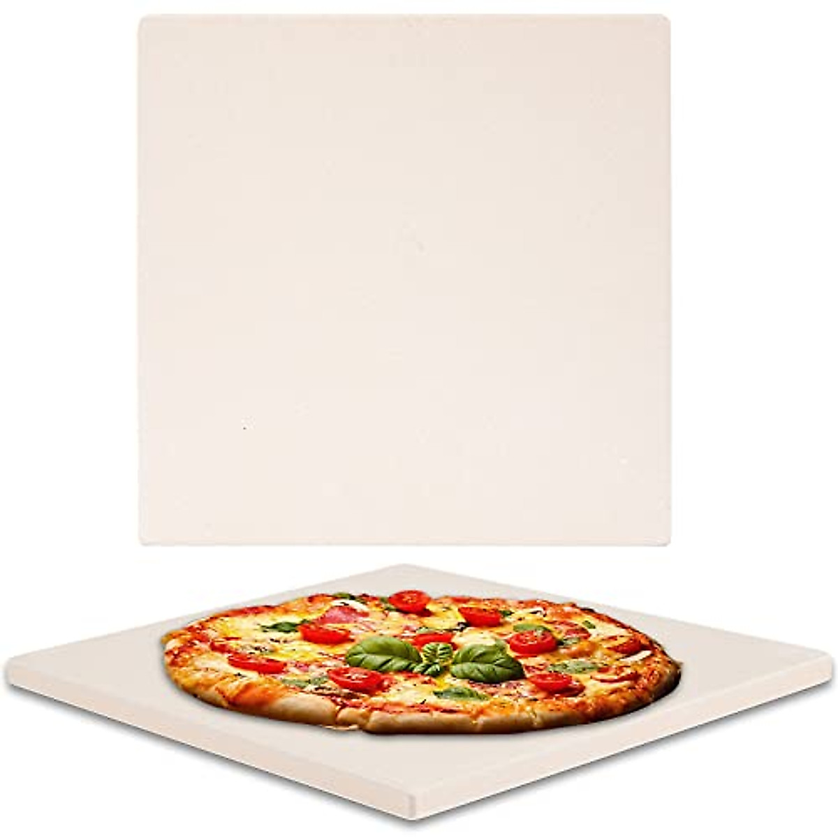 Waykea 10”x10.4”x0.5” Pizza Stone for Toaster Oven | Rectangular Cordierite Grilling Stone Bread Baking Stone for Grill, Oven