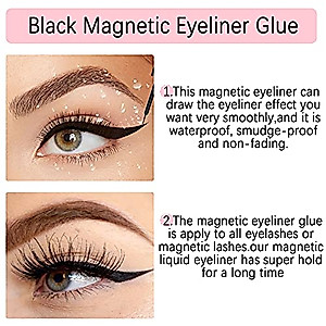 Magnetic Eyeliner 3PCS Smudge Resistant Magnetic liner,Works with All Magnetic Eyelashes,No iron powder and Natural Look,Easy to apply and No Glue needed (3PCS, Gold+Black)
