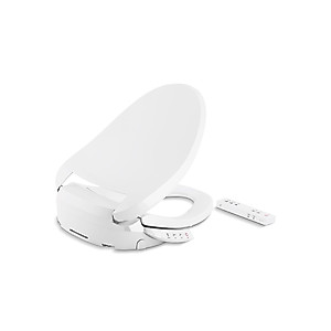 KOHLER 27142-CR-0 PureWash E700 Elongated Heated Bidet Toilet Seat with Remote Control, Bidet Warm Water, Adjustable Bidet Sprayer for Existing Toilets, White