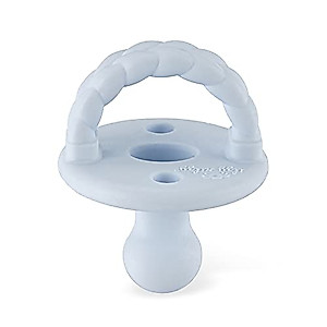 Itzy Ritzy Silicone Orthodontic Pacifiers - Sweetie Soother Pacifiers with Collapsible Handle & Two Air Holes for Added Safety, Baby Pacifiers for Ages 6-18 Months (Sky & Surf)