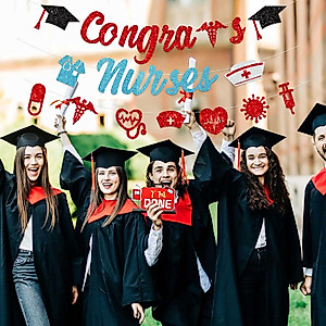 Congrats Nurse Banner Nurse Glitter Graduation Banner Party Decorations Class of 2024 Congrats RN BSN Congrats Nurse Grad Party Decor Garland Nursing School Graduate Favors