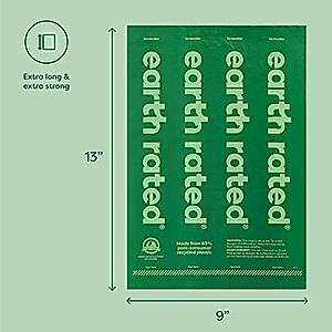 Earth Rated Dog Poop Bag Holder with Dog Poop Bags Rolls, New Look, Durable and Guaranteed Leakproof, Unscented, 1 Dispenser and 900 Bags