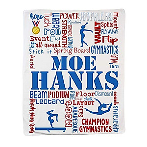 Personalized Custom Sports Throw Blanket for Adults, Teens, Children & Kids! Fun, Bright Graphics Blanket (Gymnastics (Girl))