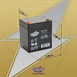 Interstate Batteries 12V 5Ah Battery (SLA1055) & 12V 8Ah Battery (SLA1075) Rechargeable Sealed Lead Acid SLA AGM (F1 Terminal) Wireless Internet UPS Systems, 5.94" x 2.56" x 3.70" (LxWxH)