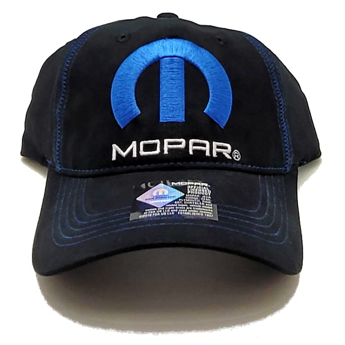 Checkered Flag Men's Mopar Cap an Adjustable Black Fabric Hat