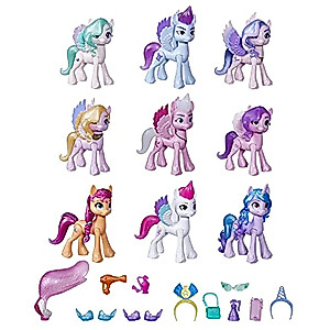 My Little Pony A New Generation Movie Royal Gala Collection Toy for Kids - 9 Pony Figures, 13 Accessories, Poster (Amazon Exclusive)