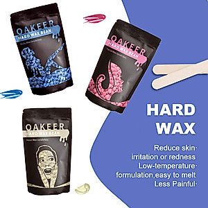 Oakeer Waxing Kit Mini Wax Warmer Painless Hair Removal Body Waxing Designed for Partial Waxing Werewolf Own Waxing at Home,24 Accessories