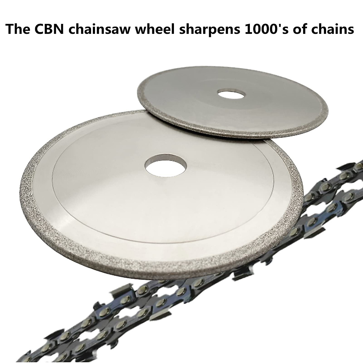 CBN Chainsaw Grinding Wheel 5-3/4" Dia, 3/16" Thick, 7/8" Arbor for 3/8" and .404 Pitch Steel Chains (3/16 inch Thick)