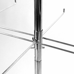SSWBasics 4-Tier Chrome Wire Spinner Rack (4 tiers - space 12” apart) - Rotating Jewelry Display Organizer - Floor Spinner Rack - Perfect for Food Items and Fashion Accessories