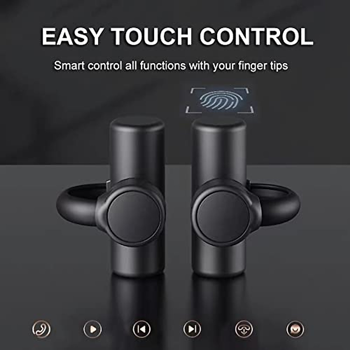 Bone Conduction Headphones Open Ear Headphones Wireless Bluetooth Earbuds Workout Bone Conducting Earphones with Mic Waterproof Headphones for Running Sports Cycling Gym Wireless Earbuds with Earhooks