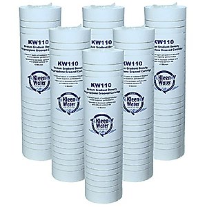 KleenWater KW110-5M Dirt Rust and Sediment Filters, Compatible with Aqua Pure AP110 Whirlpool WHKF-GD05, Set of 6 Filters