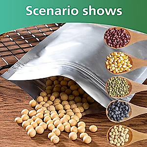 50 Pack 1 Gallon Mylar Bags for Food Storage with with Oxygen Absorbers, 4.7 Mil Mylar Storage Bags 10"x 14" Stand-Up Zipper Resealable Bags for Grains Legumes and Long Term Food Storage