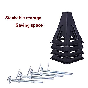 Homeon Wheels Plastic Stabilizer Stack Jacks for RV, Travel Trailers, Pop-Up Camper, Cars or Boats,Can Support Up to 6610 lbs, Extends to 17 inches (4 Packs)