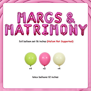 Wonmelody Margs and Matrimony Bachelorette Decorations Margs and Matrimony Balloon Banner Lime and Diamond Ring Balloon Mexican Fiesta Bridal Shower Carnival Cinco De Mayo Wedding Engagement Decor