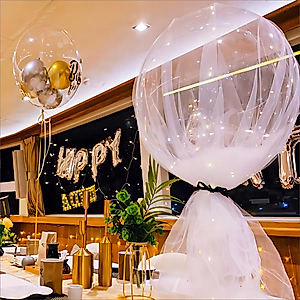 EEland 48 inch Large Clear Balloons for Stuffing,12pcs Clear Bubble Balloon Large BoBo Balloons- Large Transparent Balloon for Wedding Balloons,Christmas，Events, and Parties white balloons