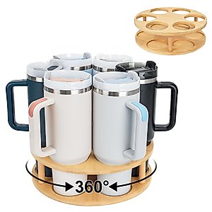 Rotatable Cup Holder for Stanley, Water Bottle Organizer for Stanley 40/30/20/14 oz Tumbler with Handle, Kitchen Organizers and Storage for Stanley Cup Accessories, Organizer for Stanley Cups (1 Pack)