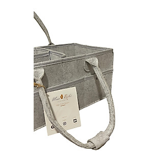 Maa and Bebe Diaper Caddy Organizer – portable storage basket – diaper holder made with handles – easy to carry (Grey)
