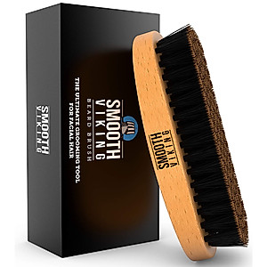 Boar Bristle Beard & Mustache Brush - Beard Brush for Men Perfect for Beard Grooming, Growth & Maintenance - Facial Hair Care Gift