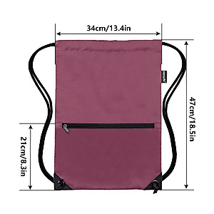HOLYLUCK Drawstring Backpack Bag Sport Gym Sackpack (burgundy)