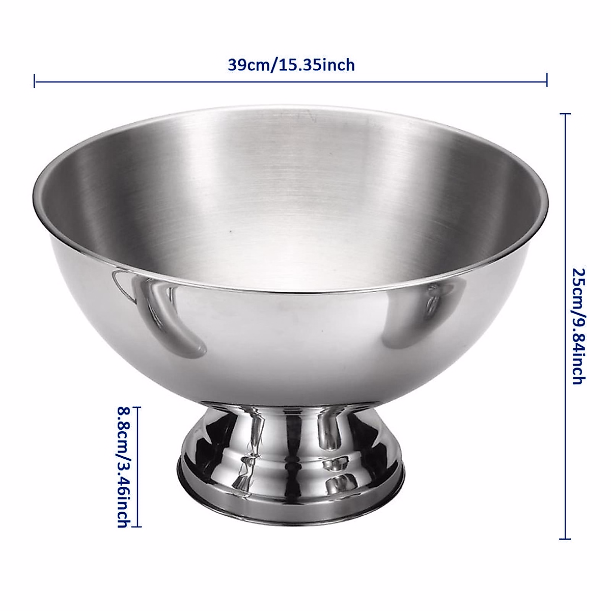 Stainless Steel Champagne Bowl Ice Bucket, Bar Ice Bucket, Large Size Ice Bowl Metal Bar Beer Barrel Champagne Wine Big Ice Bucket for Home Bar - 15.35" x 9.65''
