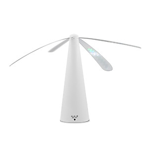 BUGGOFF White Fly & Flying Insect Repellent Fan with Twin Blades, Table top & Hangable, Battery Powered or 5V Plug in, Batteries NOT Included. Safe Blades with Auto Stop. (1 Pack)